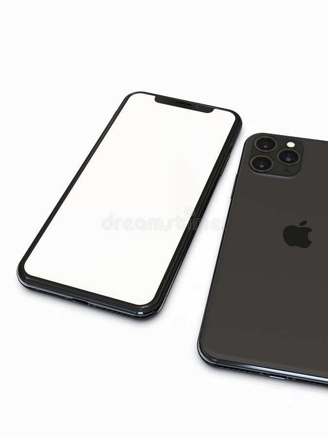 Apple IPhone 11 Pro Space Grey, 2019, Front & Back, Vertical Editorial ...