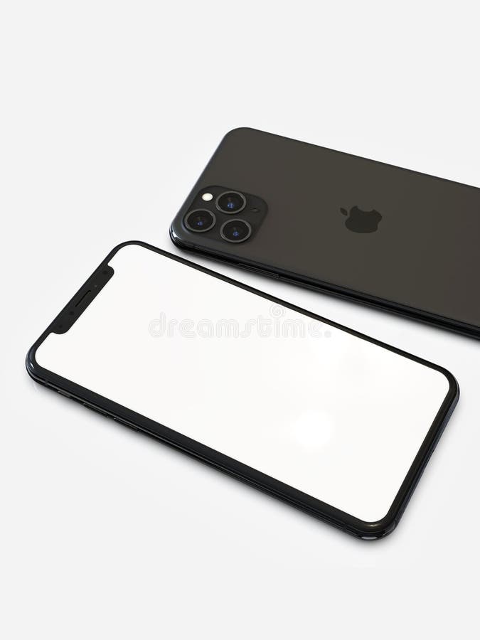 Apple IPhone 11 Pro Space Grey, 2019, Front & Back, Vertical Editorial ...