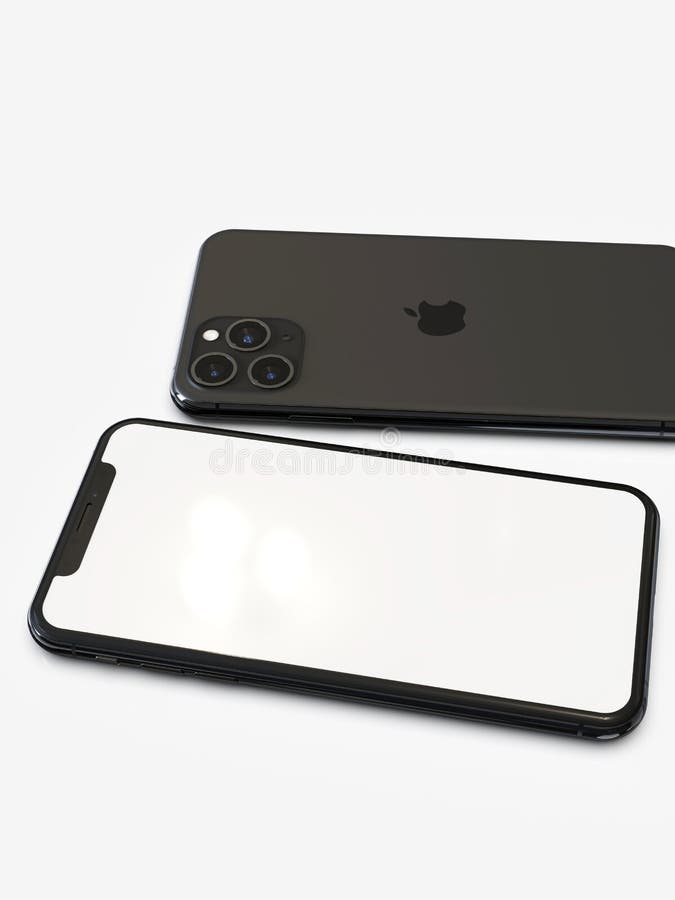 Apple IPhone 11 Pro Space Grey, 2019, Front & Back, Vertical Editorial ...
