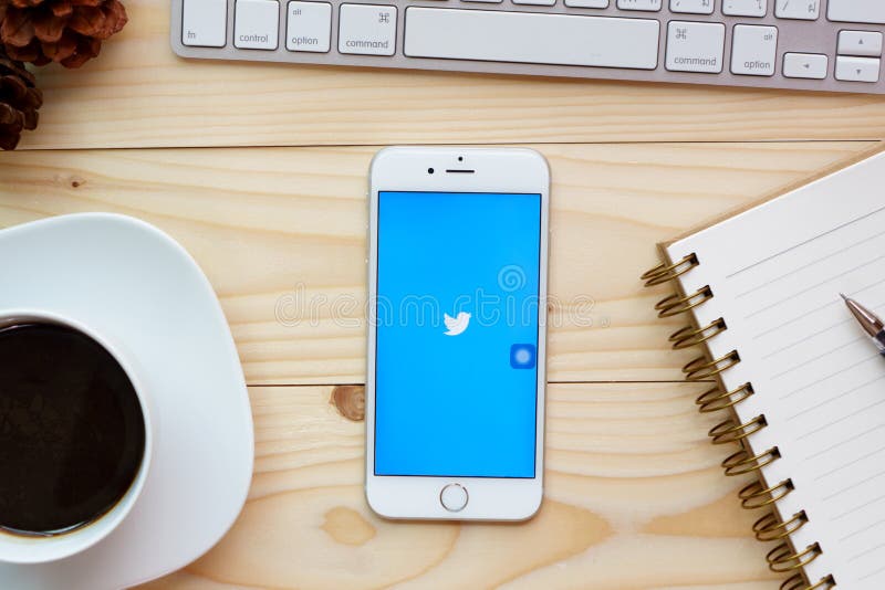 Apple IPhone 6s Open Twitter App Editorial Stock Photo - Image of ...