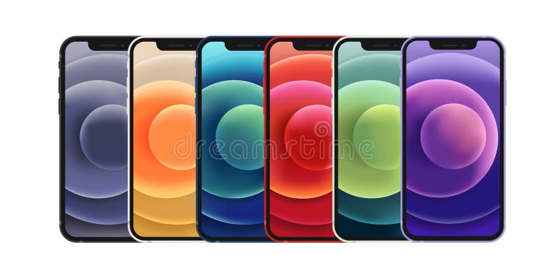 Apple IPhone 12. Smart Phone. Different Colors. Touch Screen. World ...