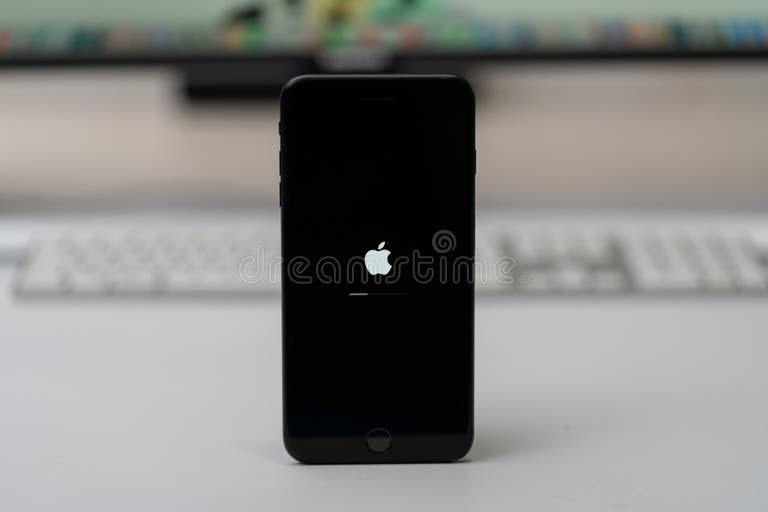 Apple IPhone Updated IOs, Apple Icon and Status Bar on Screen ...