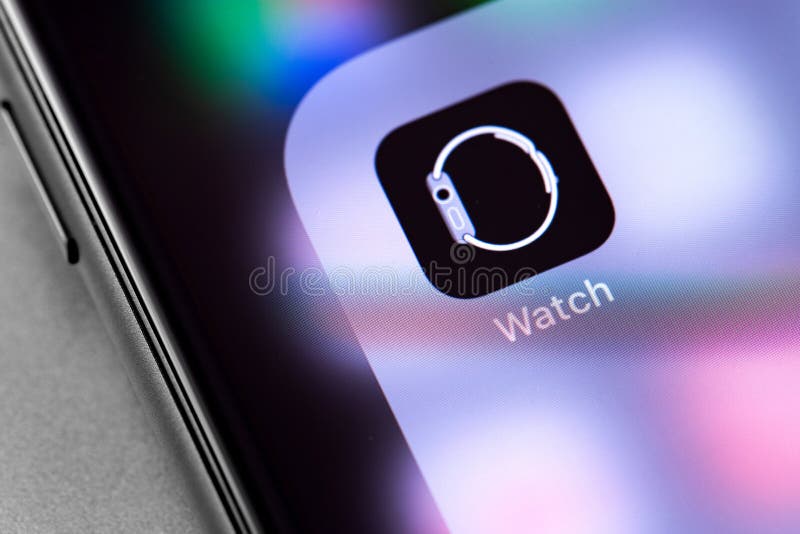 Apple IPhone with Watch Application Icon Editorial Photo - Image of ...