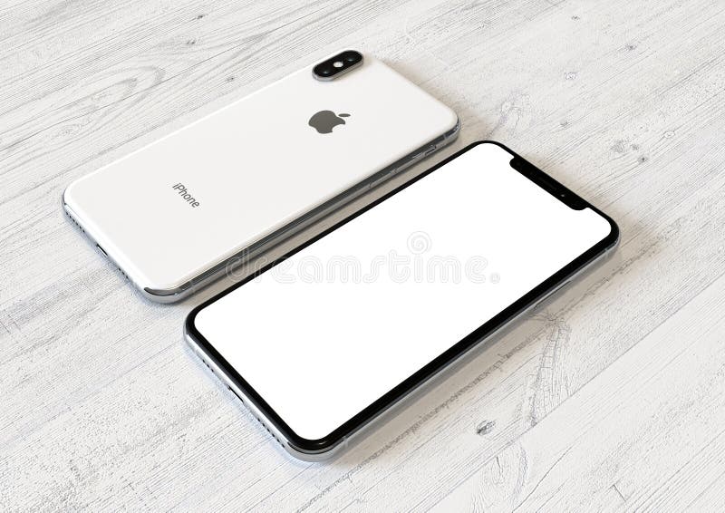 Apple IPhone XS Max Silver, Front and Back Sides Editorial Photography ...