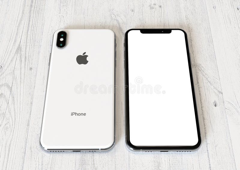 Apple IPhone XS Max Silver, Front and Back Sides Editorial Stock Image ...