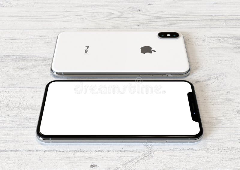 Apple IPhone XS Max Silver, Front and Back Sides Editorial Photography ...