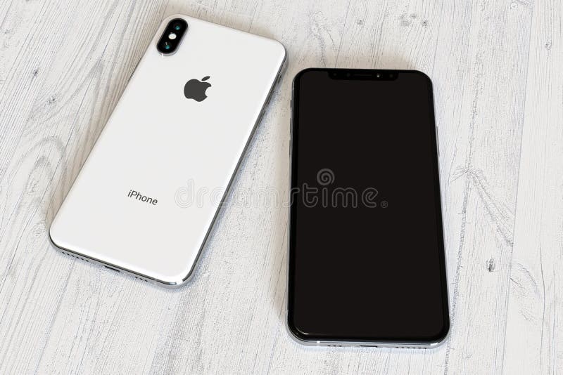 Apple IPhone XS Max Silver, Front and Back Sides Editorial Image ...