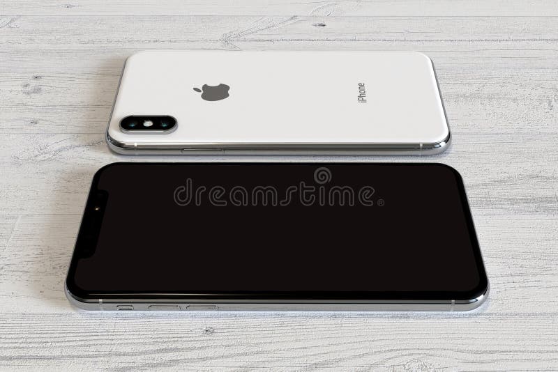 Apple IPhone XS Max Silver, Front and Back Sides Editorial Stock Image ...