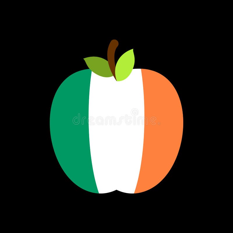 Apple Ireland Flag. Irish National Fruit Stock Vector - Illustration of ...