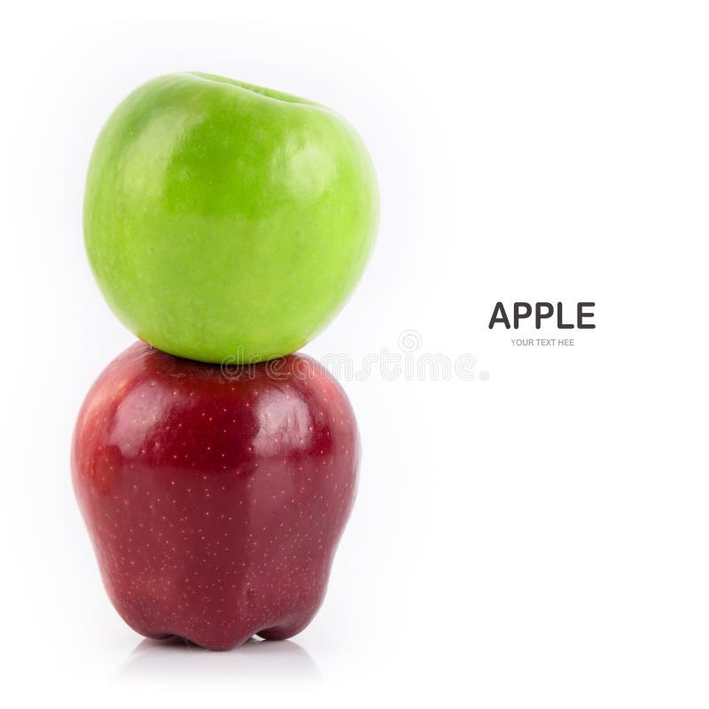 Red Apple Isolate on White Background Stock Image - Image of object ...