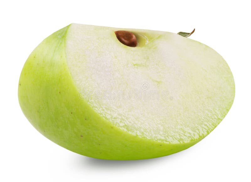 Apple Isolated. Ripe Green Apple and Half of an Apple on a White. Stock ...