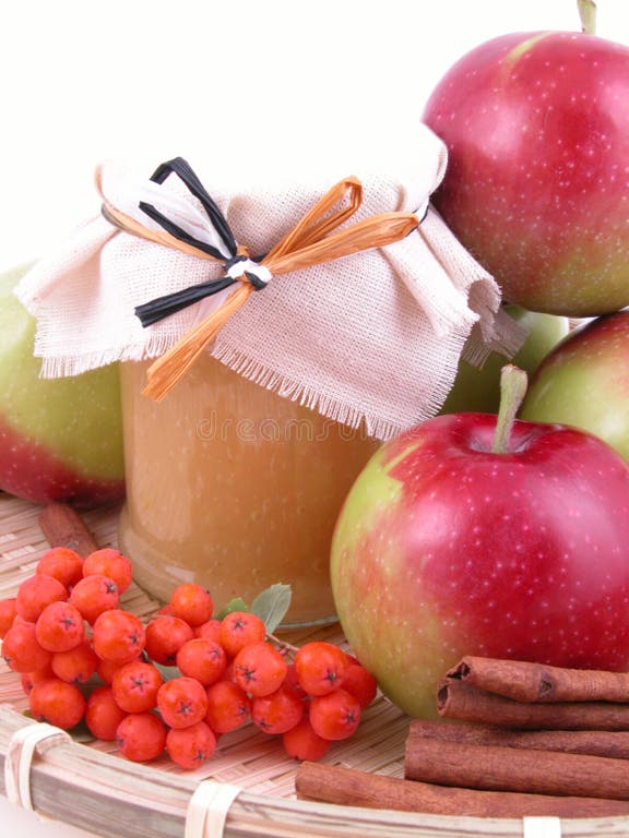 Apple jam stock image. Image of isolated, bowl, fruit - 1119603
