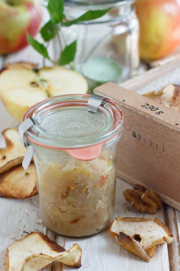 Apple jam stock image. Image of chips, halfed, fresh - 25363317