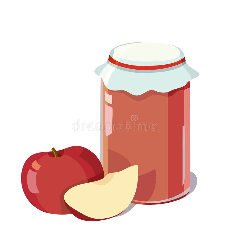 Apple jam stock vector. Illustration of fabric, glass - 27472540