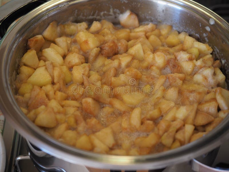 Apple jam cooking stock photo. Image of cooking, prepared - 173686616