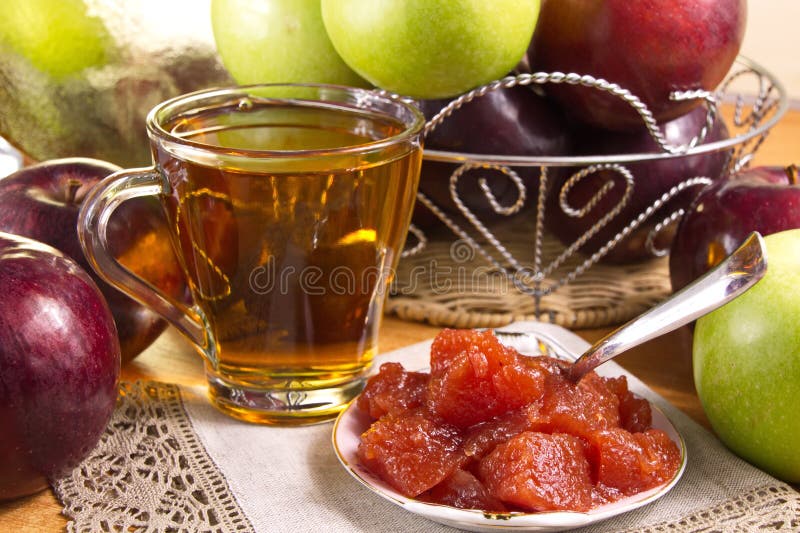 Apple Jam, Home-made Natural Sweets without Preservatives Stock Image ...