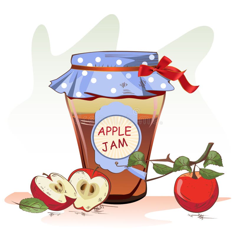 Apple jam jar stock vector. Illustration of sweet, nature - 52063681