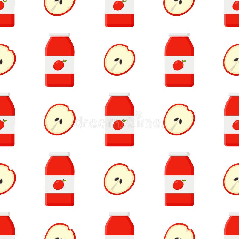 Apple Jam Pattern on a White Background Stock Vector - Illustration of ...