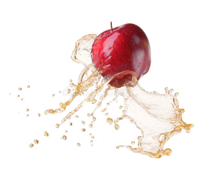 Apple and juice splash stock image. Image of isolated - 27630137