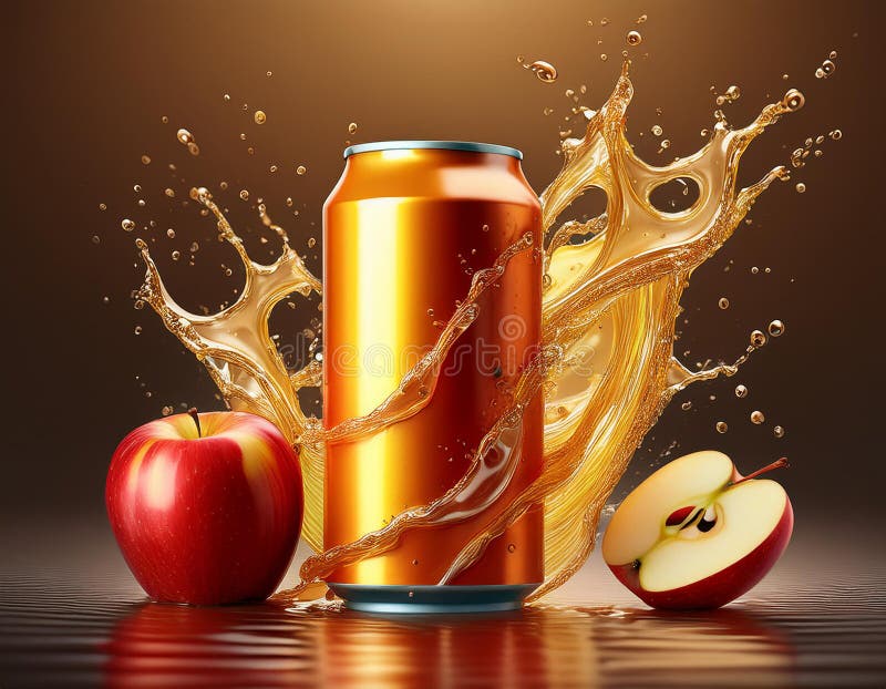 Apple juice can splashing stock illustration. Illustration of food ...
