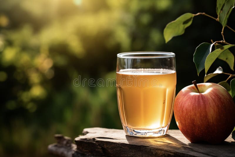 Apple and Apple Juice, Fruit, Drink and Food Stock Illustration ...