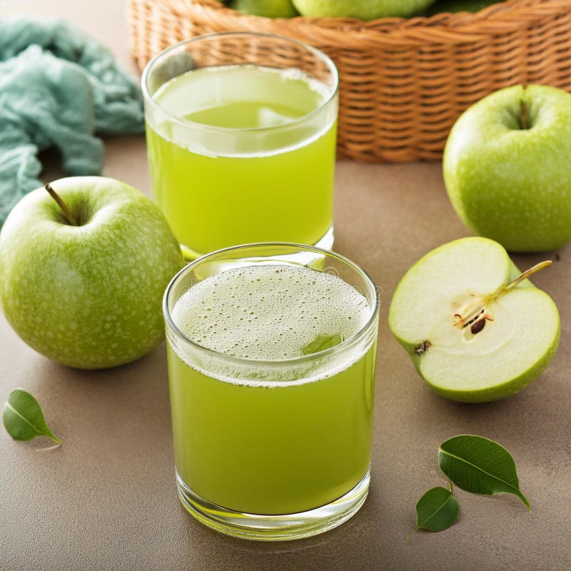 Apple Juice Glass AI Generated Stock Illustration - Illustration of vegan, green: 325179016