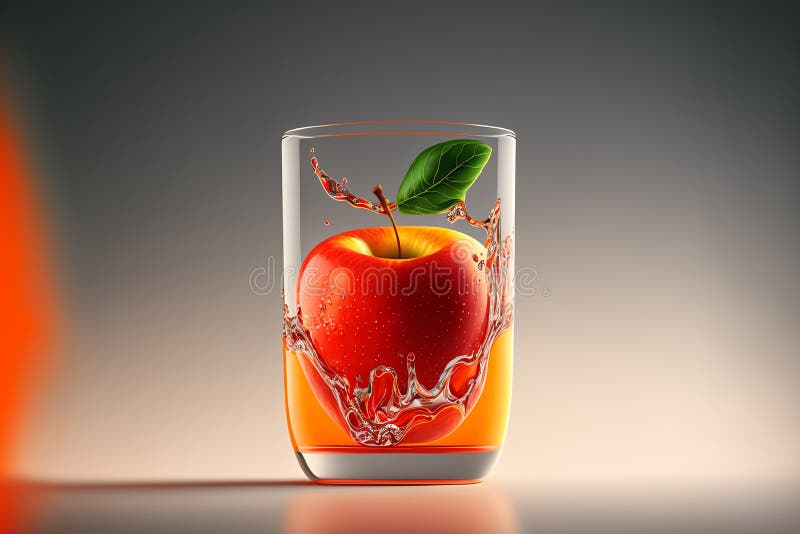 Apple Juice Glass. Juice Splashes. Refreshig Fruits Concept. Liquid ...