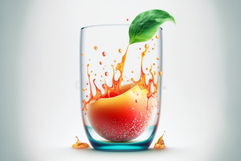Apple Juice Glass. Juice Splashes. Refreshig Fruits Concept. Liquid ...