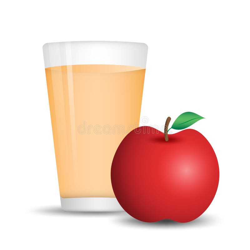 Apple Juice with Glass Vector, Web Icon, Sign, Design Elements for ...