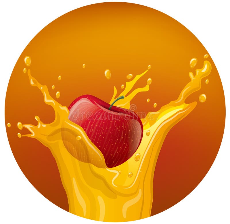 Apple juice splash stock vector. Illustration of falling - 130891182