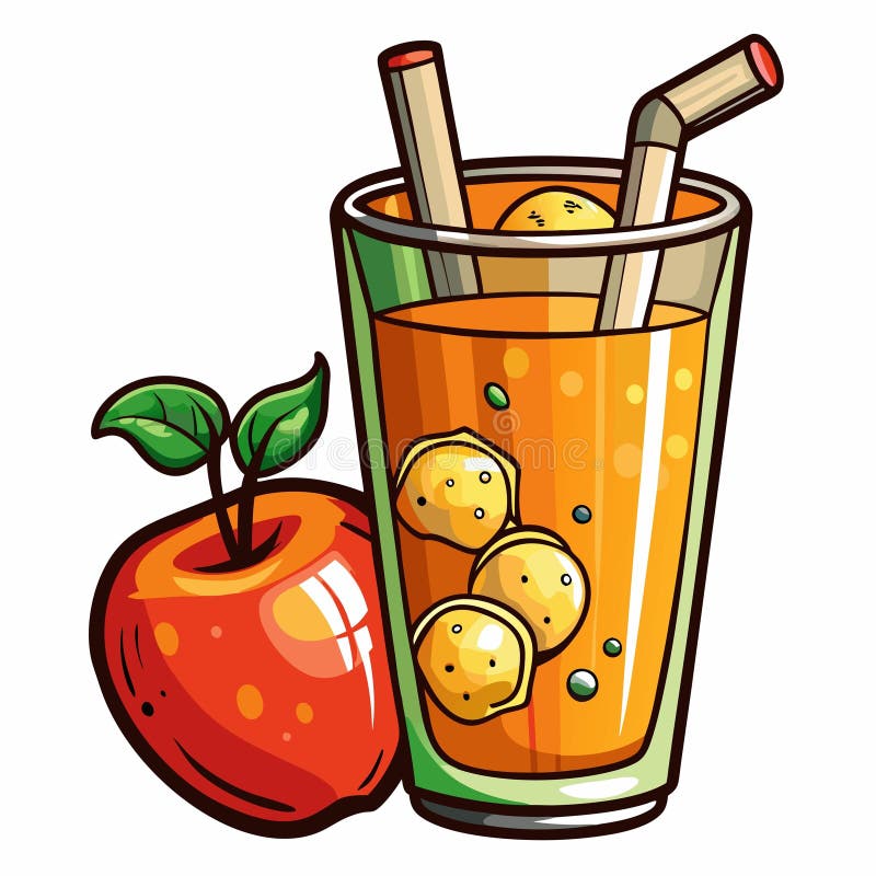Apple Juice stock vector. Illustration of fruit, milk - 347545663