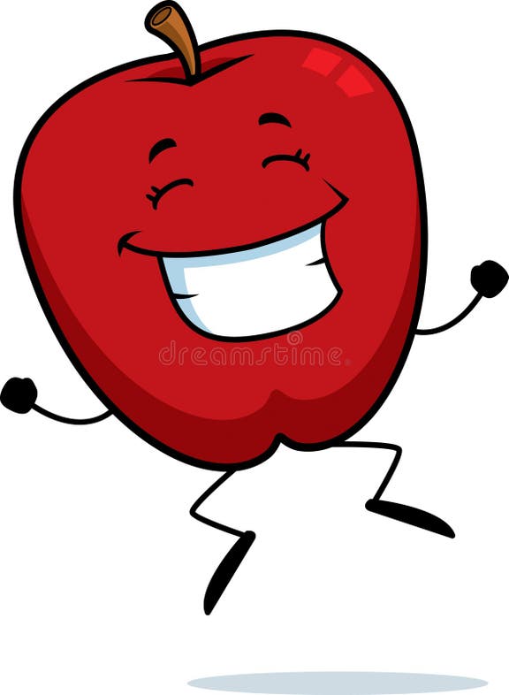 Apple Jumping stock vector. Illustration of smiling, happy - 12549390