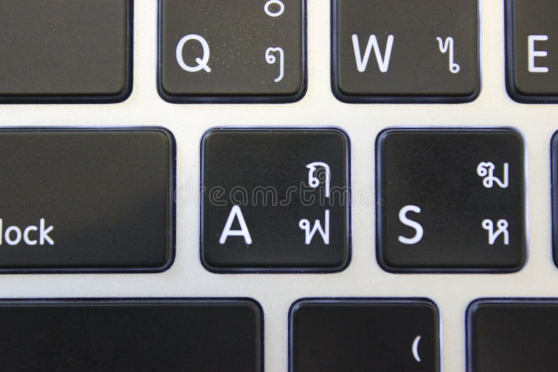 The Apple Keyboard. the Black Keyboard Stock Image - Image of thai ...