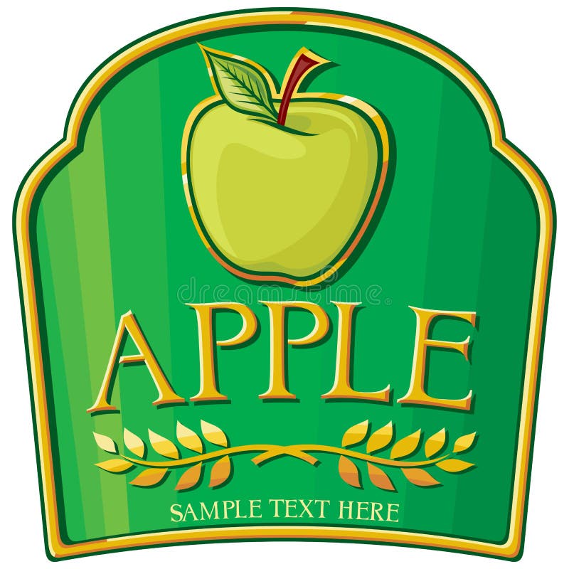 Apple label stock vector. Illustration of juice, healthy - 23990792