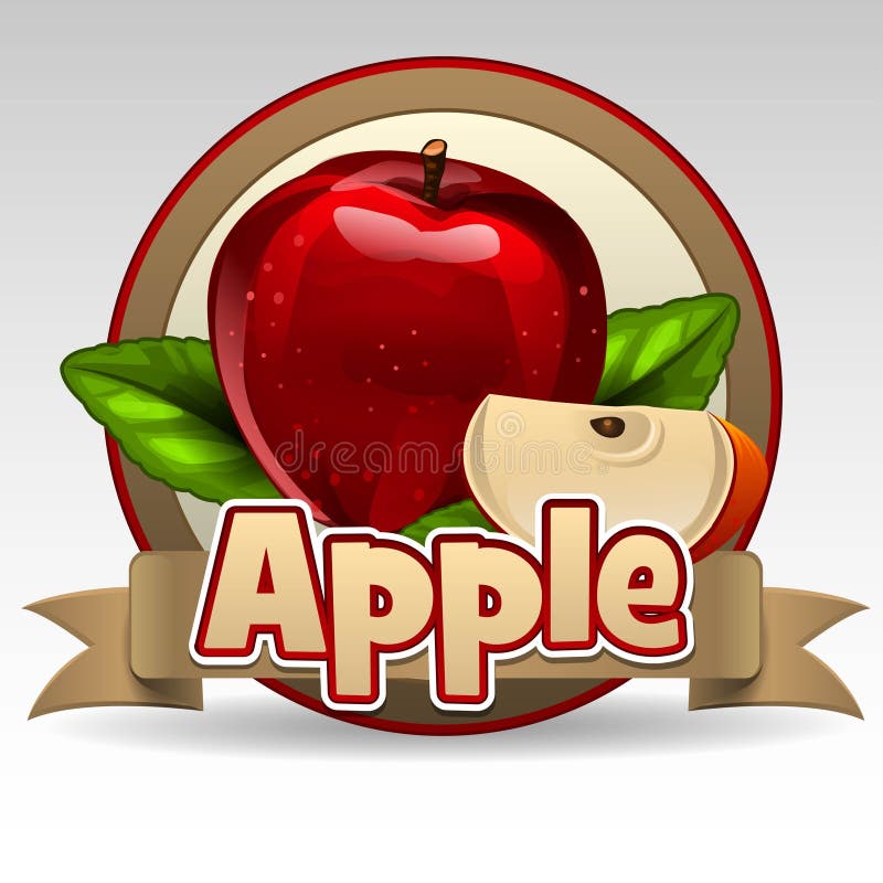 Apple label stock vector. Illustration of ripe, bright - 58814589