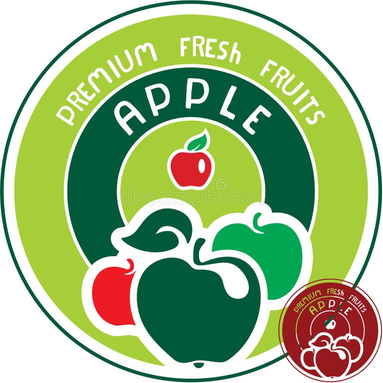 Apple label. stock vector. Illustration of colorful, juicy - 30456782