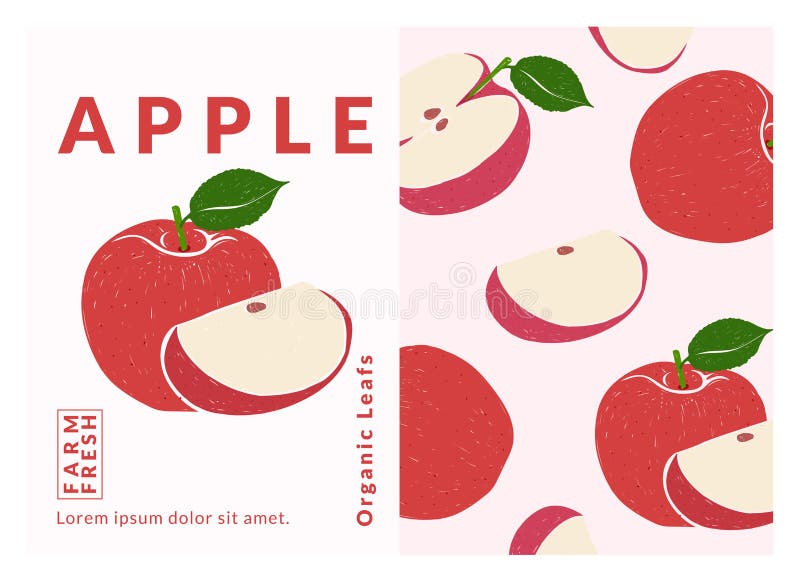 Apple Label Packaging Design Templates, Hand Drawn Style Vector ...