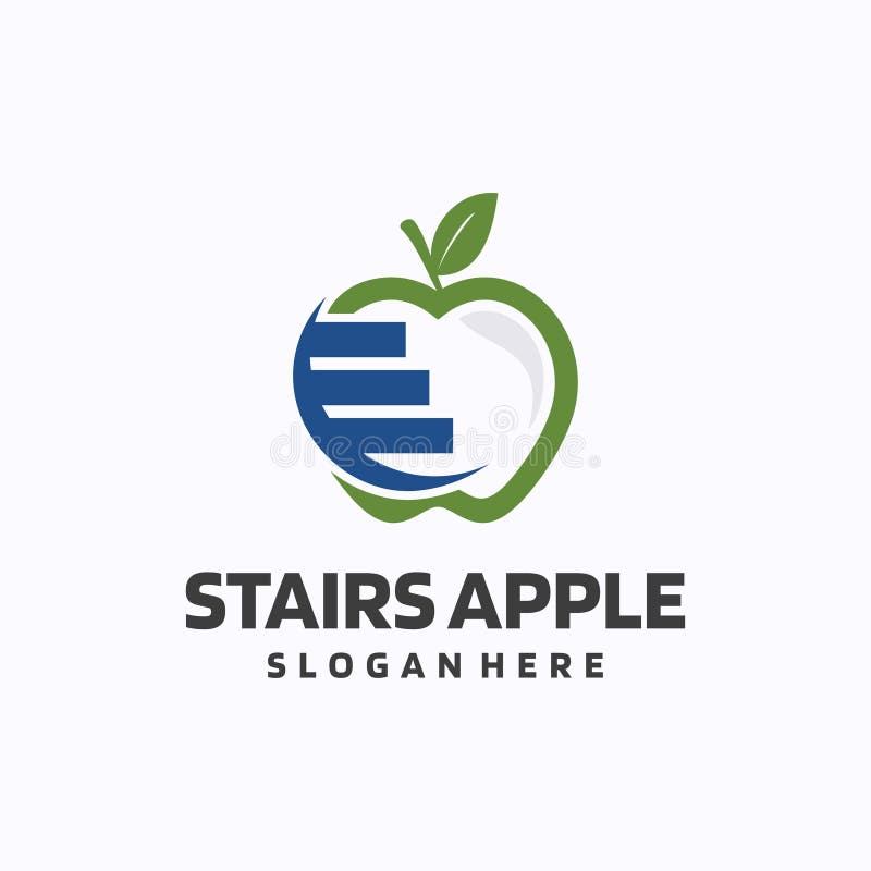 Apple and Ladder Logo Design Template Stock Vector - Illustration of ...