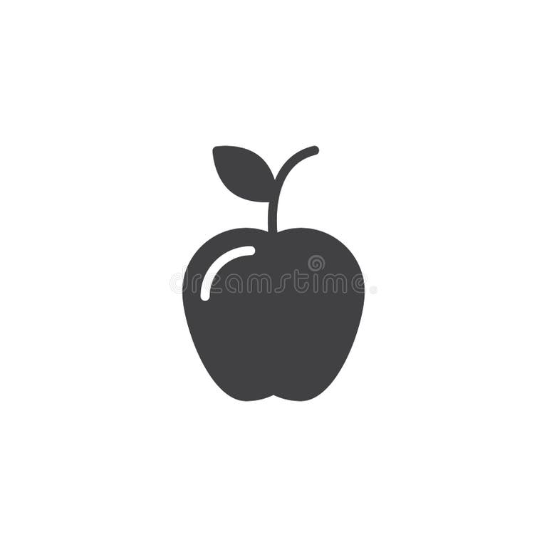 Apple with Leaf Vector Icon Stock Vector - Illustration of design ...