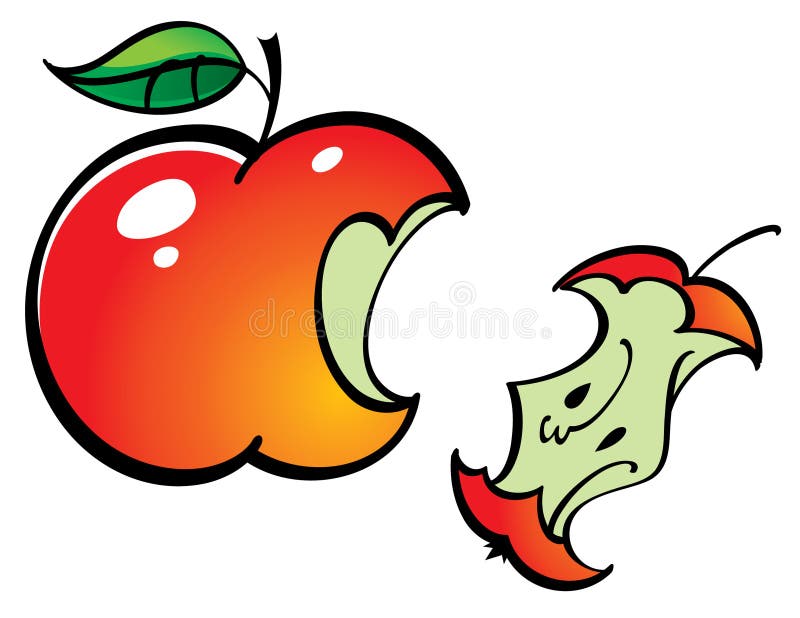 Apple Leftover Bit stock vector. Illustration of ripe - 12719755
