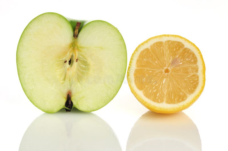 Apple and lemon stock image. Image of half, nutrition - 18801045