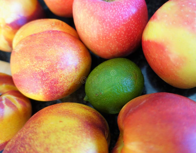 Apple and peaches stock photo. Image of peaches, terrace - 155902260