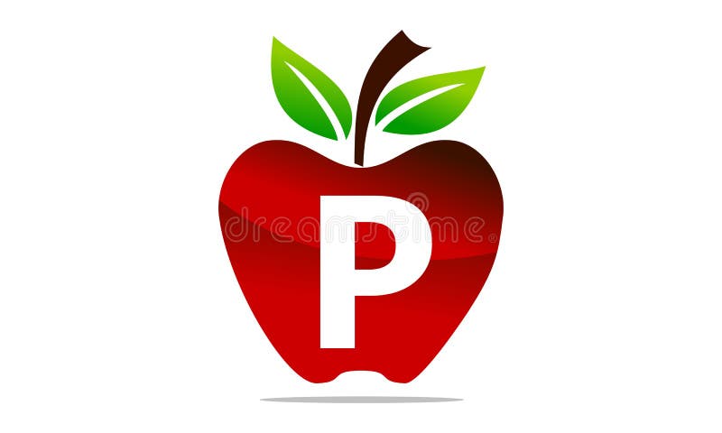 Apple Letter P Logo Design Template Stock Vector - Illustration of food ...