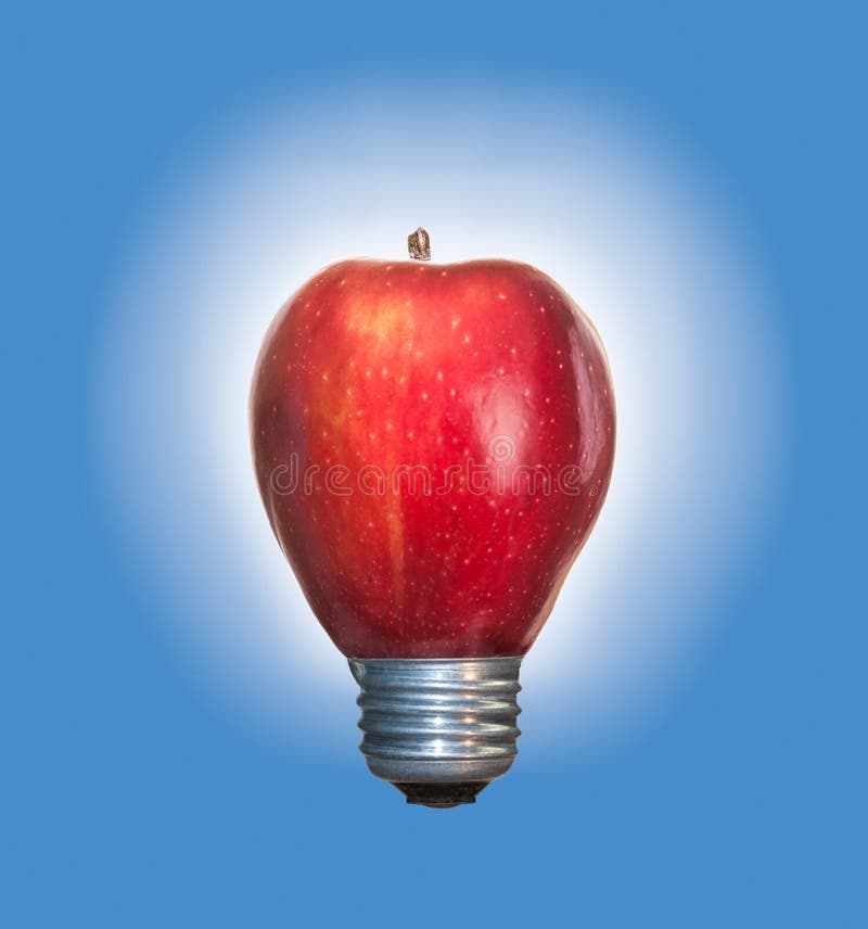 Lightbulb Apple stock photo. Image of solutions, healthy - 12495728