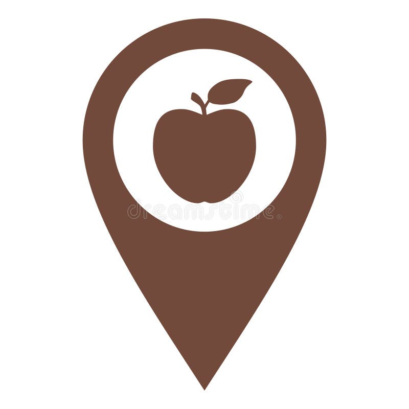Apple and location pin stock vector. Illustration of pointer - 165368464