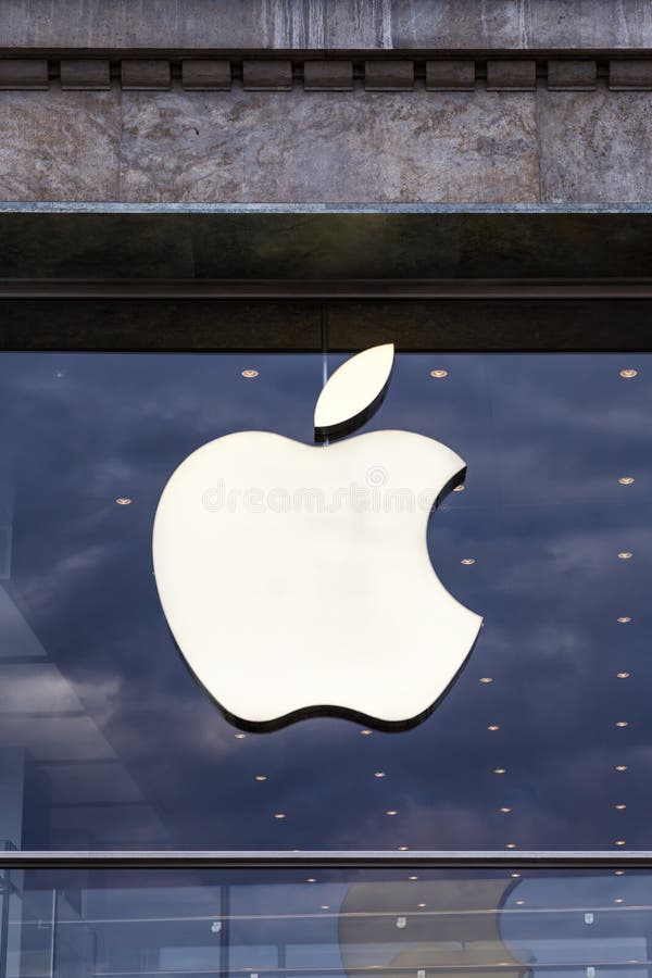 Apple Logo Brand on a Store Portrait Format in Hamburg, Germany ...