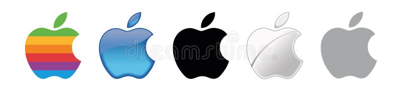Evolution of the Apple Logo, Vector Editorial Illustration Editorial ...
