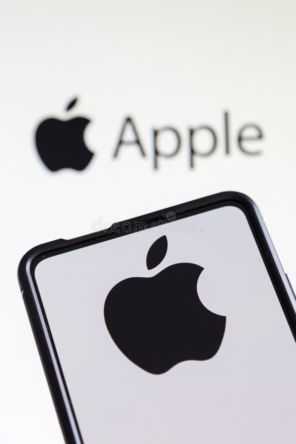 Apple Logo of the Smartphone and Computer Manufacturer on a Mobile ...