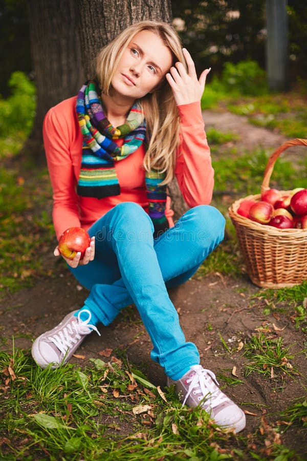 Apple lover stock image. Image of healthy, girl, fresh - 58242889