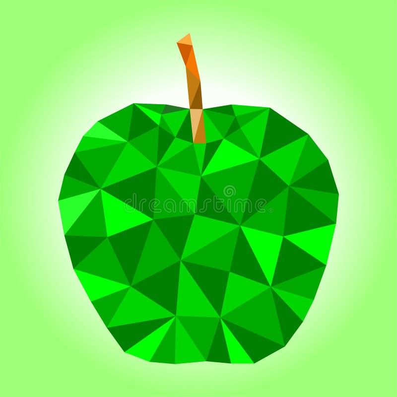 Apple with low poly art. stock vector. Illustration of graphic - 274247128